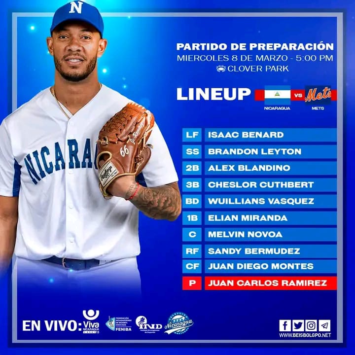 Nicaragua vence (2-0) a los New York Mets