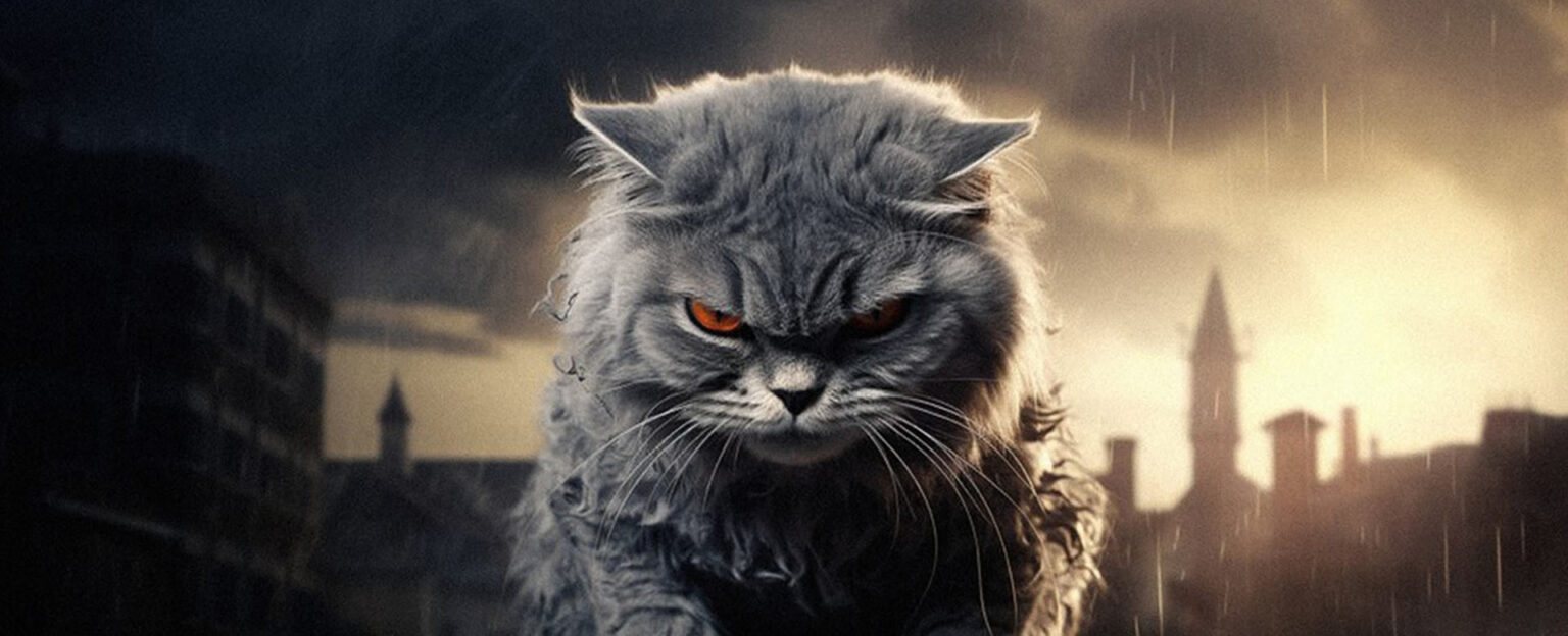 Valiente gato ahuyenta a un oso de la casa de su dueño